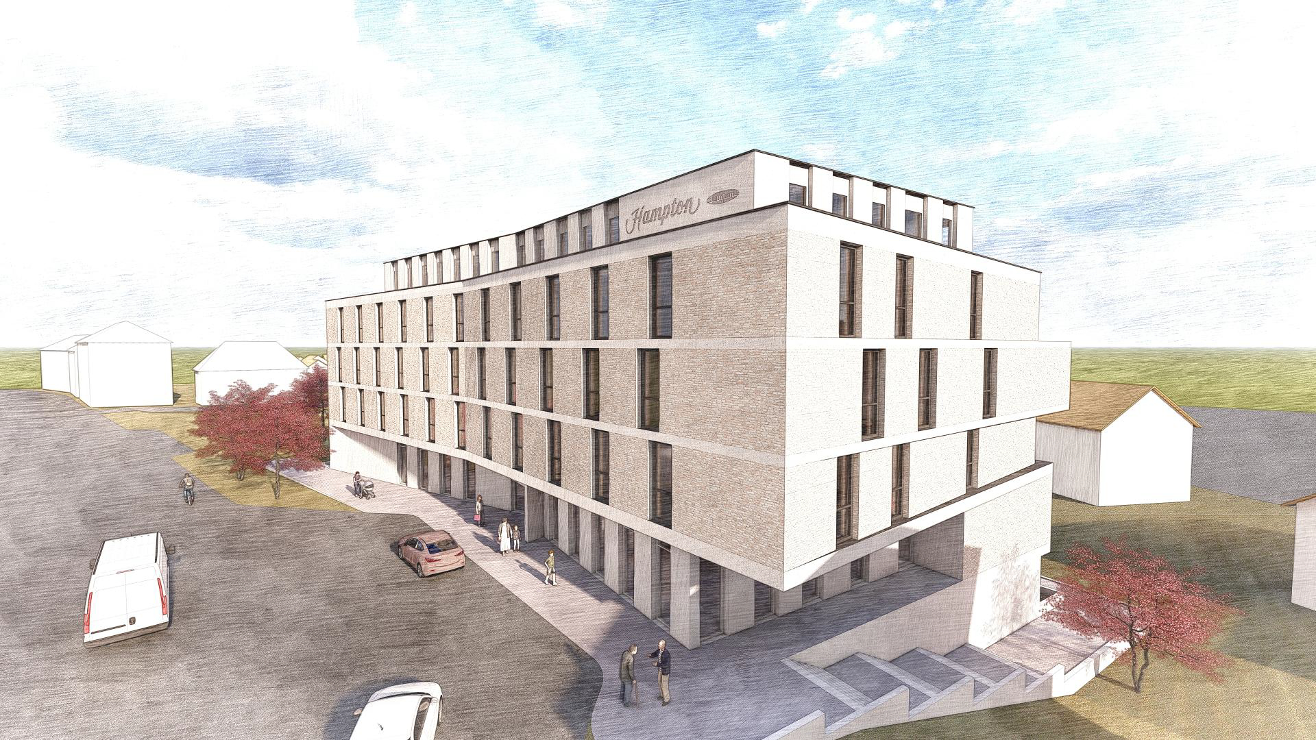 So soll das neue Weinheimer Hampton-by-Hilton-Hotel einmal aussehen | WNOZ